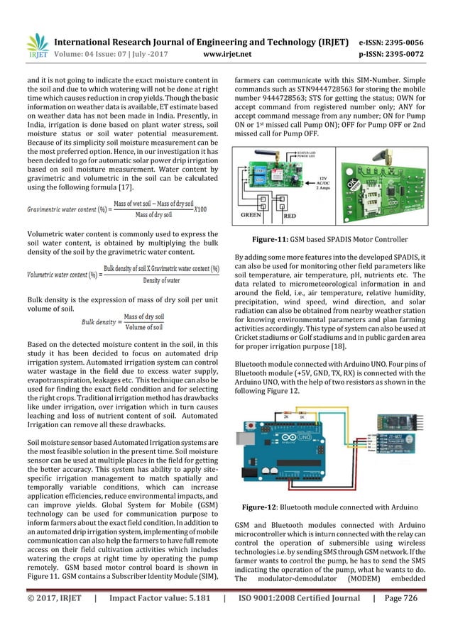 Solar Powered Automatic Drip Irrigation System (SPADIS) using Wireless Sensor Network Technology ...