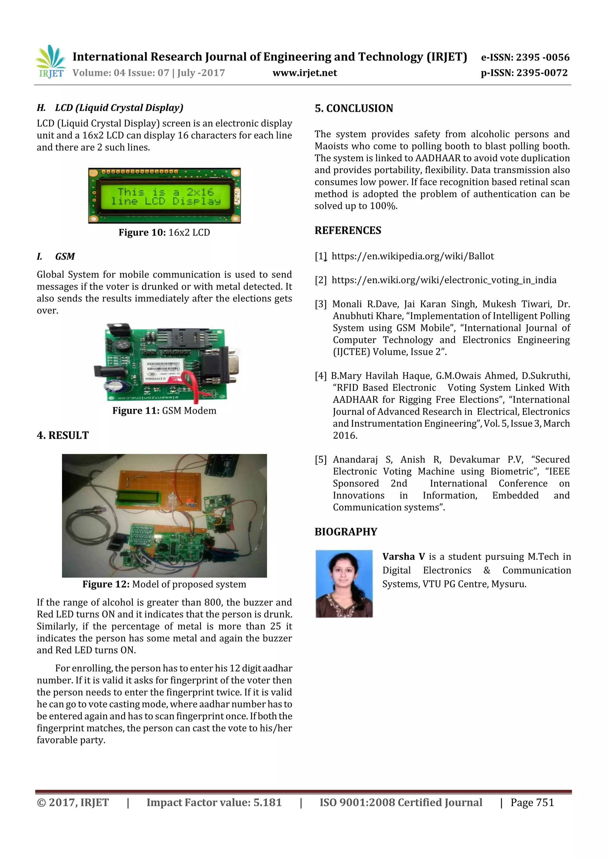 Aadhar Based Fully Automated Evm With High End Security Network Using Arm7 And Arduino Pdf