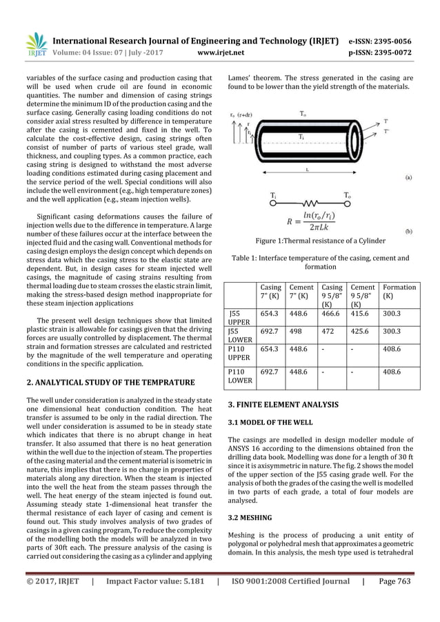 Thermal Stress Analysis of Casing in Cyclic Steam Injected Well | PDF