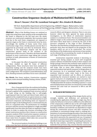 Construction Sequence Analysis of Multistoried RCC Building | PDF