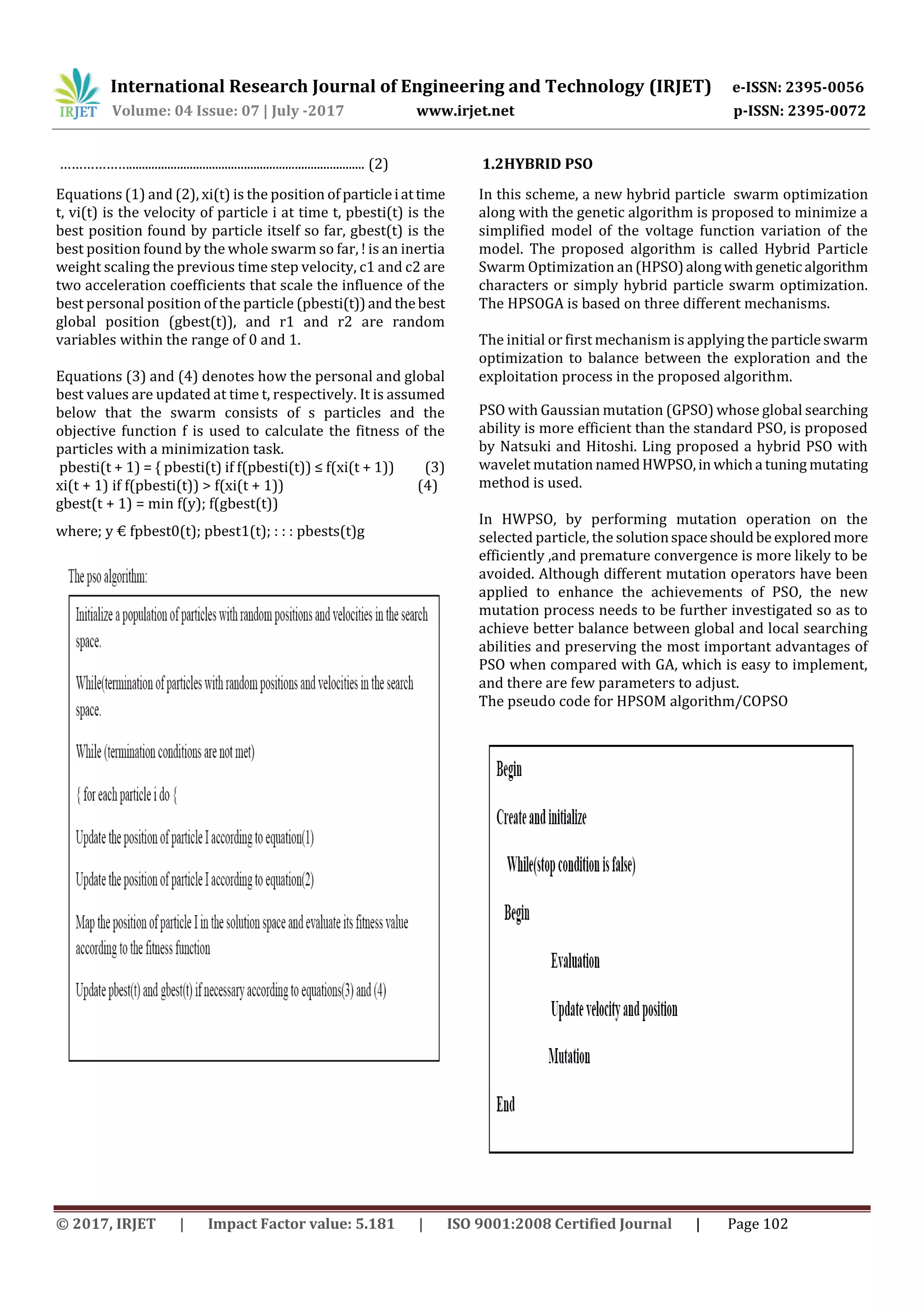 Improvement In Quality Of Power By Pi Controller Hybrid Pso Using Statcom Pdf Computer