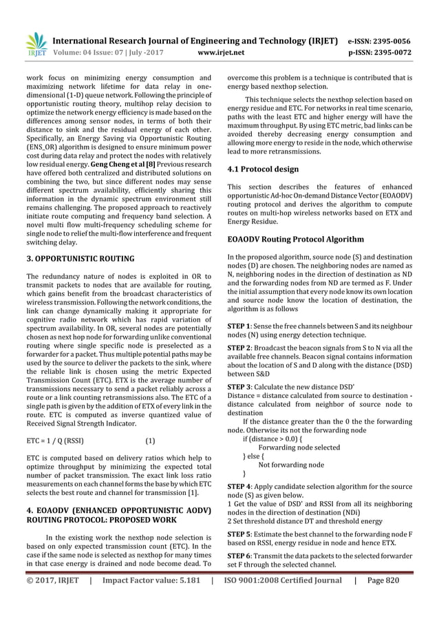 Enhancing Opportunistic Routing for Cognitive Radio Network | PDF