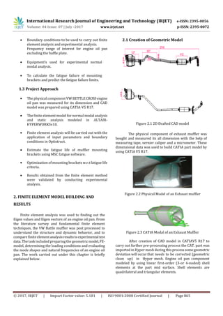 Structural Optimization & Durability Analysis of VW Bettle Cross Exhaust Muffler System | PDF
