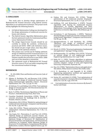 Cost Optimization of Multistoried RC Framed Structure Using Hybrid Genetic Algorithm | PDF