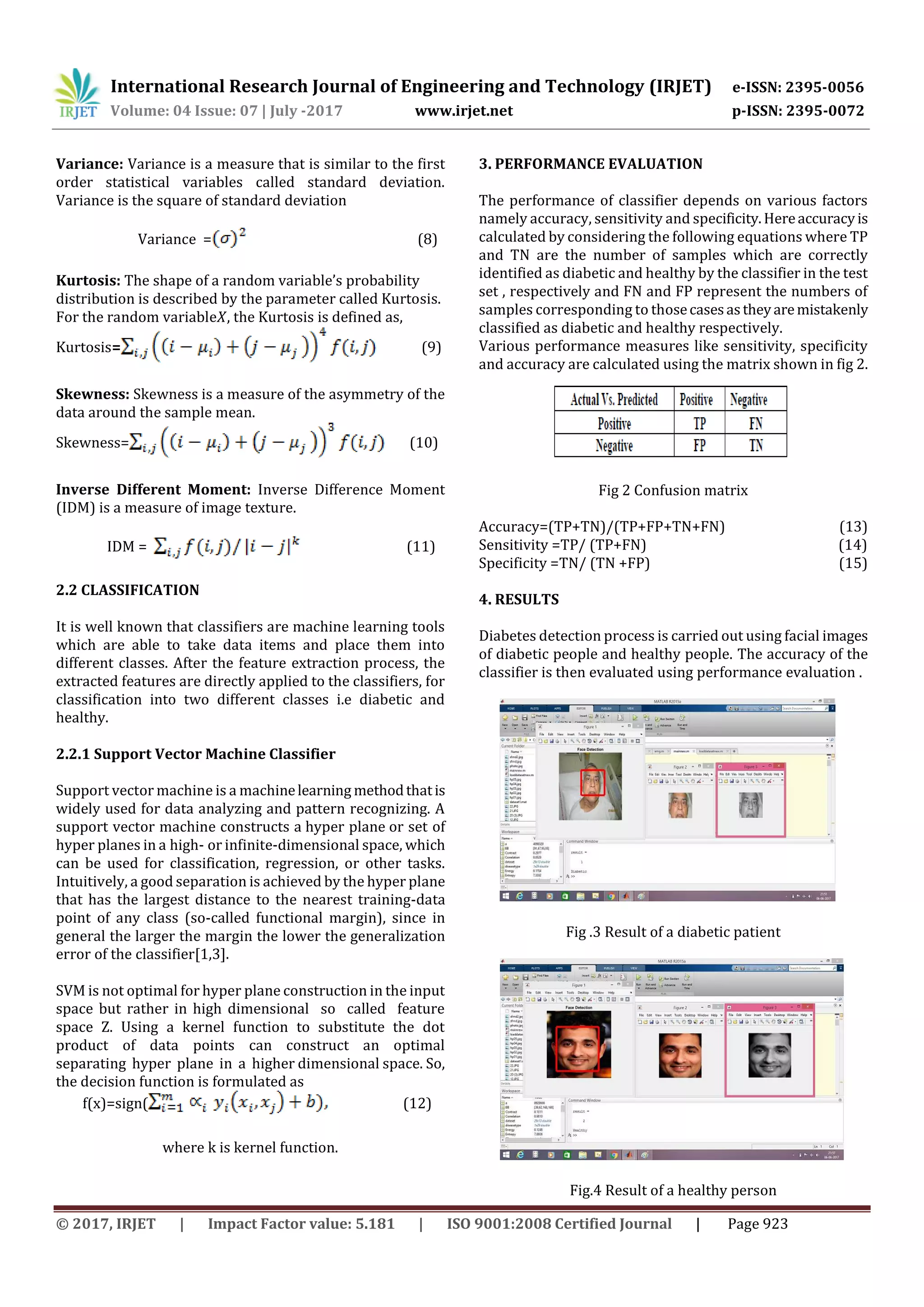 Diabetes Mellitus Detection Based On Facial Texture Feature Using The Glcm Pdf