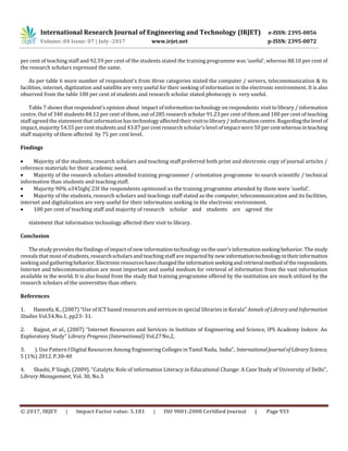 Impact of Information Technology on Information Seeking Behavior of the Users: An Empirical ...