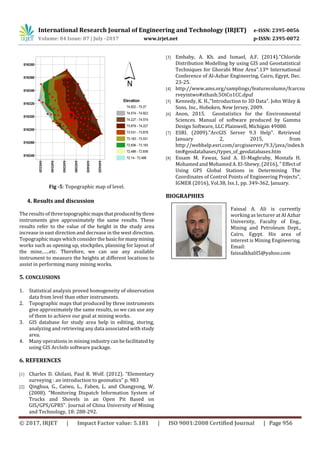Comparison among Height Observation of GPS, Total Station and Level and their suitability in ...