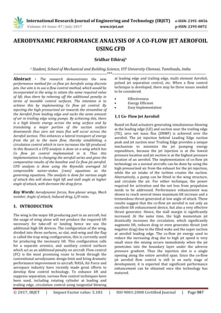 Aerodynamic Performance Analysis of a Co-Flow Jet Aerofoil using CFD | PDF