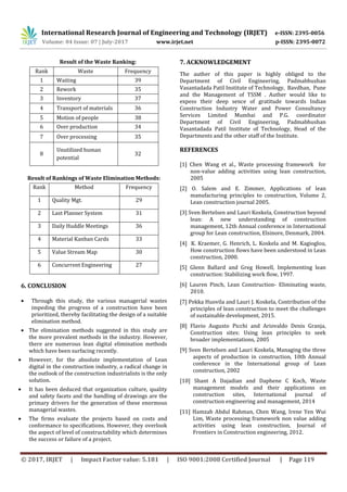 Lean Waste Assessment and Blue Print for Elimination of Waste Through ...