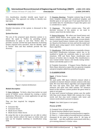Classification Methods for Spam Detection in Online Social Network | PDF
