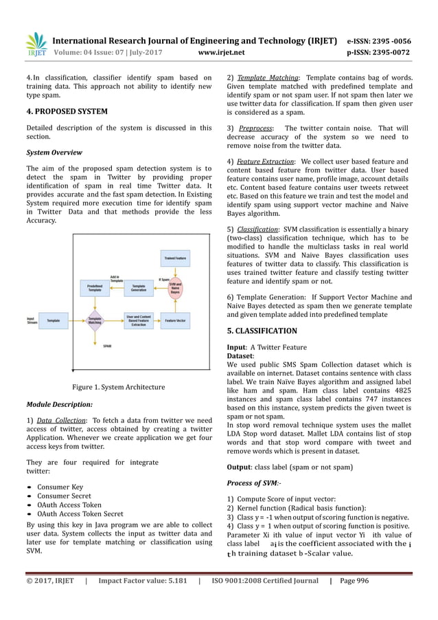 Classification Methods For Spam Detection In Online Social Network Pdf