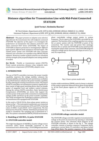 Distance Algorithm for Transmission Line with Mid-Point Connected STATCOM | PDF