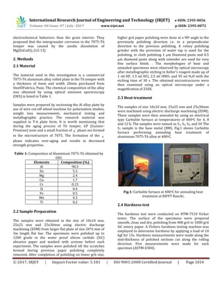 Effect of Annealing Process on the Corrosion Resistance of Aluminium 7075-T6 Alloy | PDF