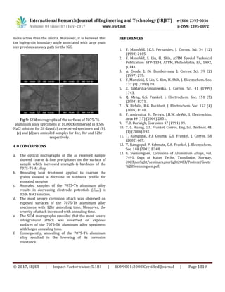 Effect of Annealing Process on the Corrosion Resistance of Aluminium 7075-T6 Alloy | PDF