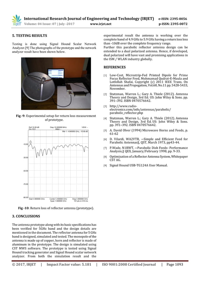 A Study on Reflector Antennas and Design of Reflector Antenna for 5GHz Band | PDF | Technology ...
