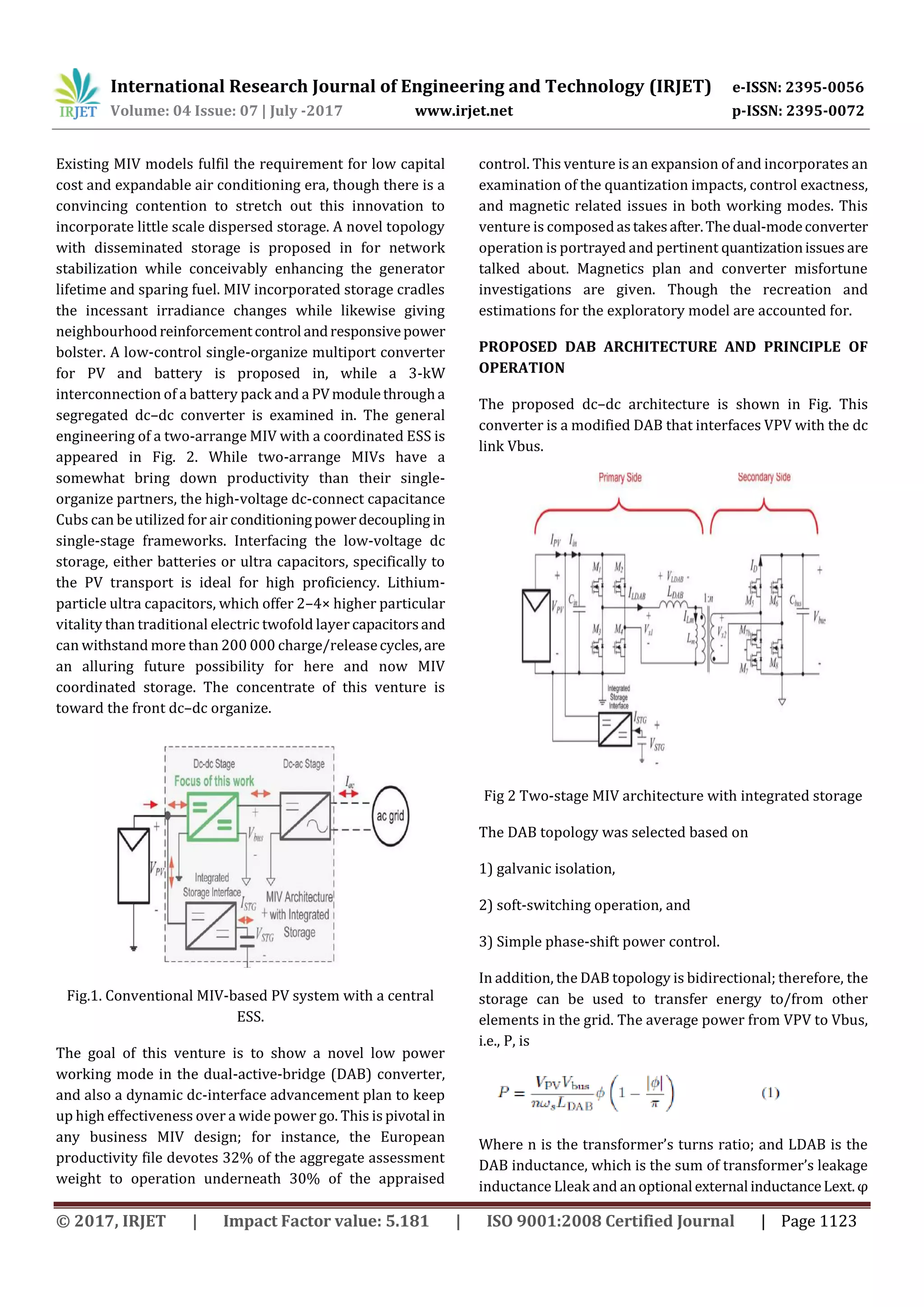 Dual-Active-Bridge Converter for Bi-Directional PV Micro Inverter Applications with Integrated ...