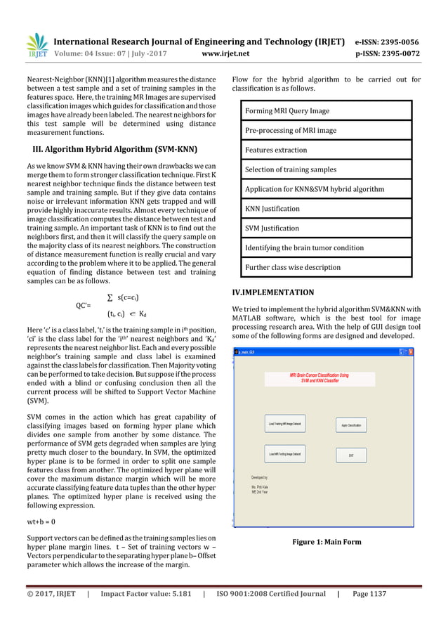 SVM-KNN Hybrid Method for MR Image | PDF | Medical Tests | Medical Health