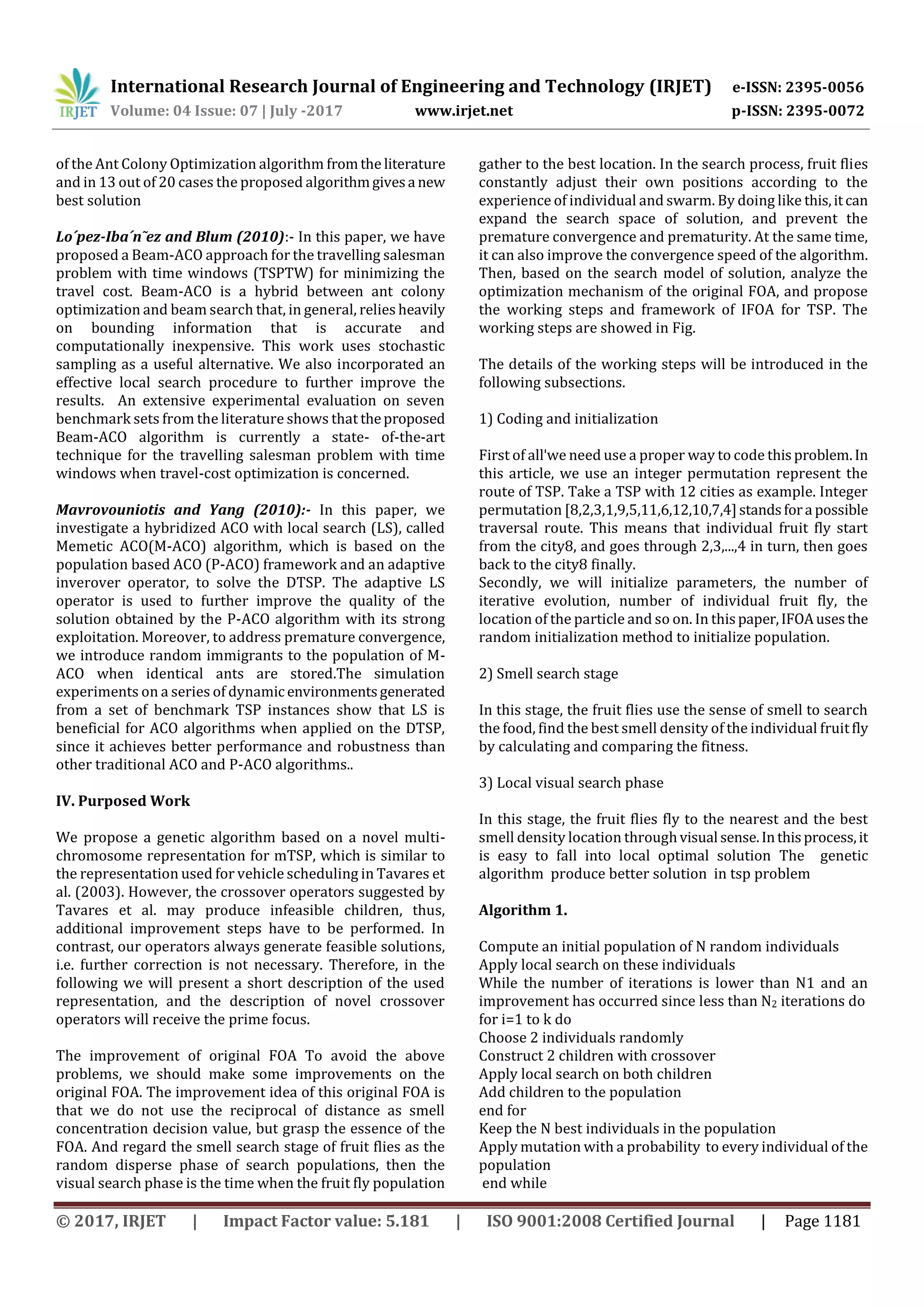 Particle Swarm Optimization to Solve Multiple Traveling Salesman Problem | PDF