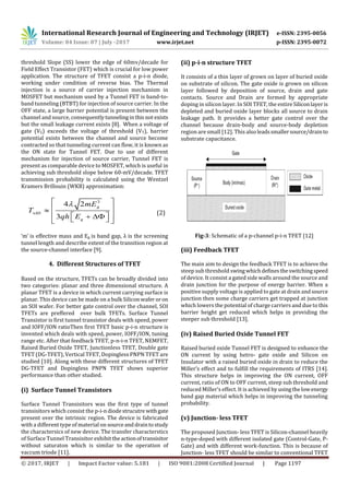 Review on Tunnel Field Effect Transistors (TFET) | PDF | Physics | Science