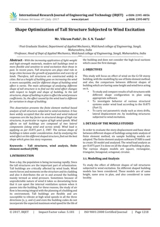 Shape Optimization of Tall Structure Subjected to Wind Excitation | PDF