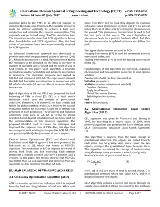 Hybrid of Ant Colony Optimization and Gravitational Emulation Based Load Balancing Strategy in ...