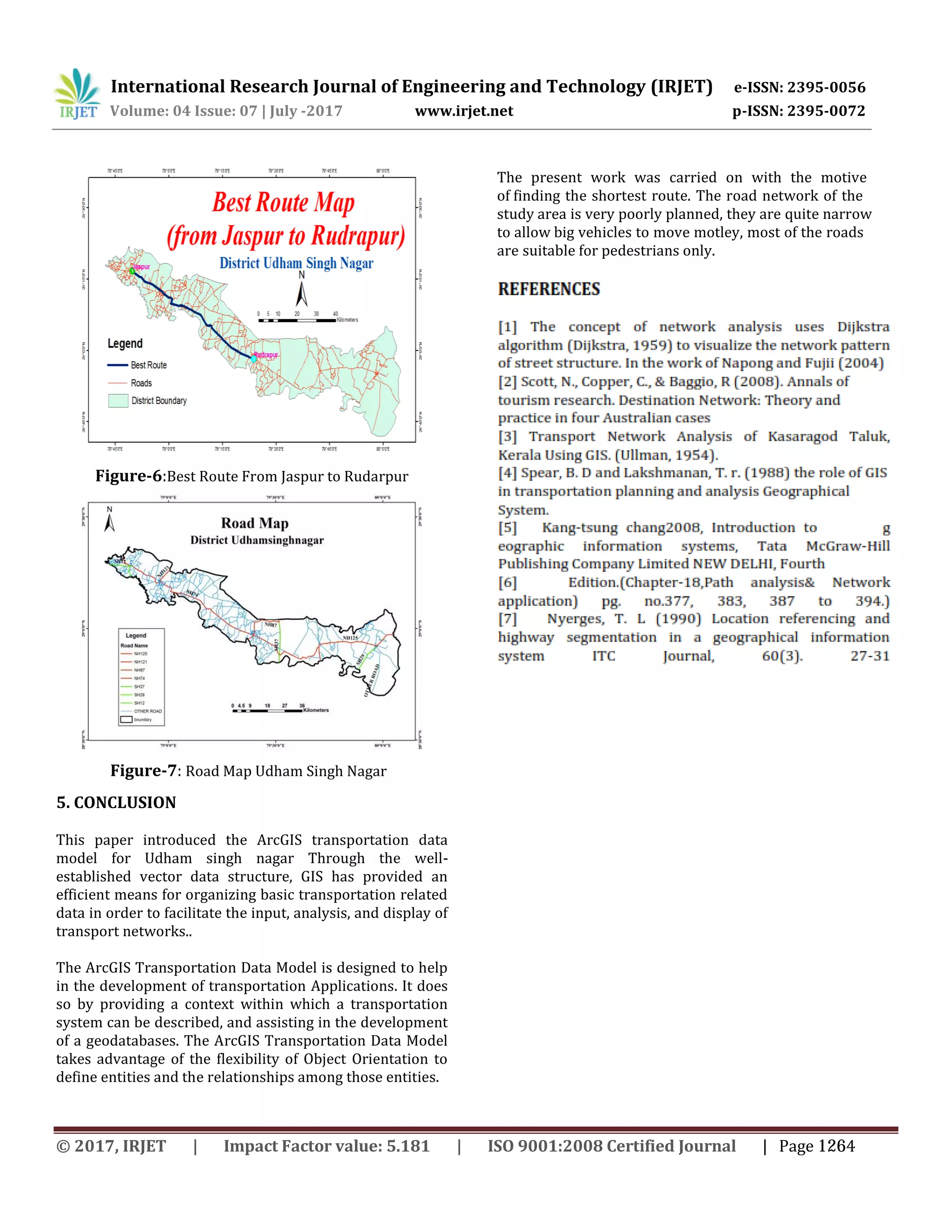 Analysis of Road Network using Remote Sensing and GIS Data Udham Singh Nagar District ...
