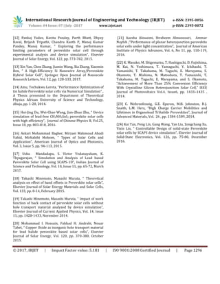 Recent Advances in Photovoltaic Technology based on Perovskite Solar ...