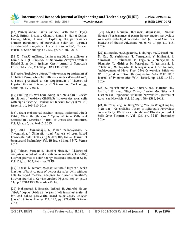 Recent Advances in Photovoltaic Technology based on Perovskite Solar ...