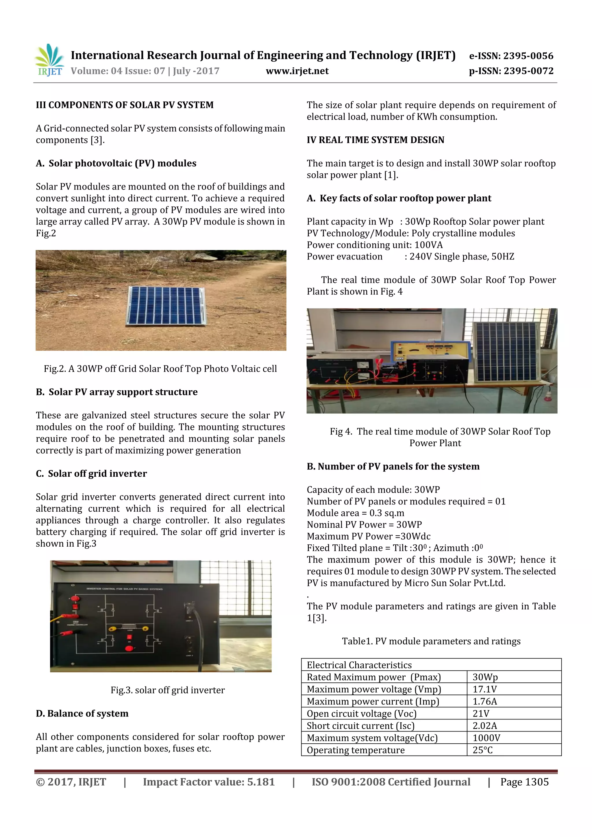 Real Time Monitoring and Simulation Analysis of 30WP off Grid Solar ...