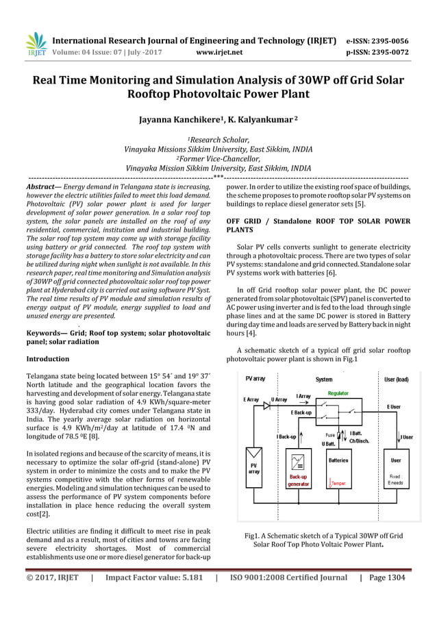 Real Time Monitoring and Simulation Analysis of 30WP off Grid Solar ...