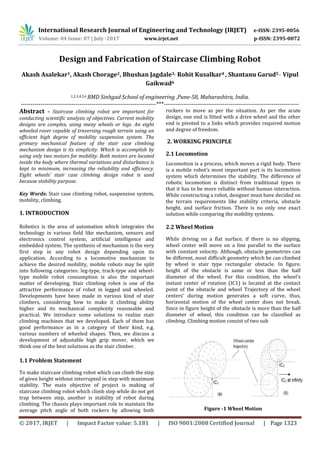 Design and Fabrication of Staircase Climbing Robot | PDF