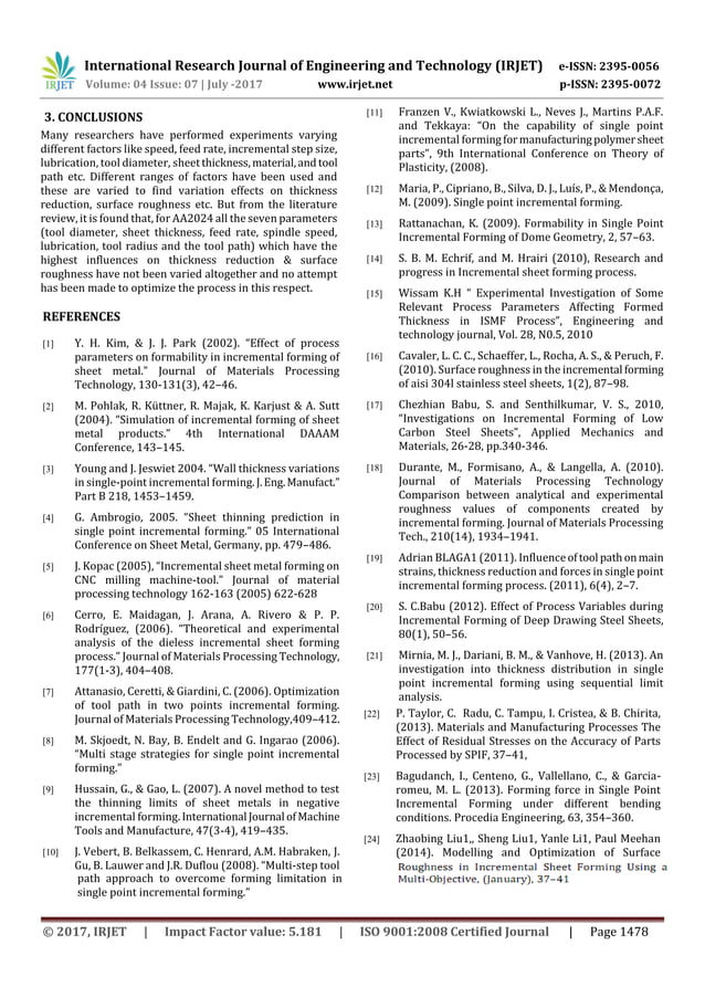 A Review On Computer Aided Manufacturing Factors Affecting Reduction Of Surface Roughness And