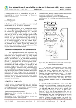 Performance Improvement with Model Predictive Torque Control of IM Drives using Optimal Duty ...
