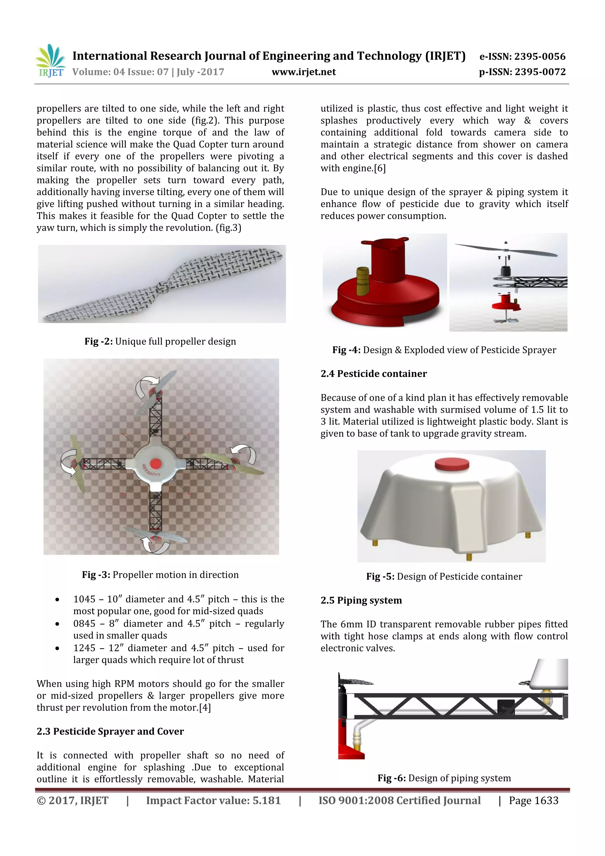 Irjet v4 i73Design, Development & Optimization of a Quad-Copter for Agricultural Applications50 ...