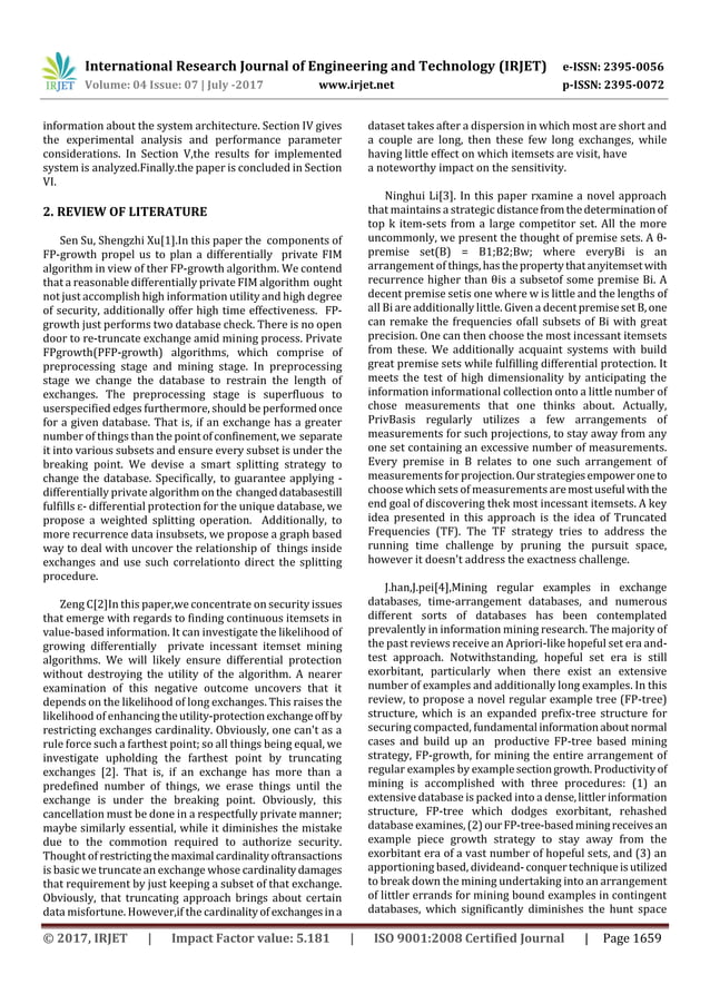 Frequent Itemset Mining Based on Differential Privacy using RElim (DP-RElim) | PDF