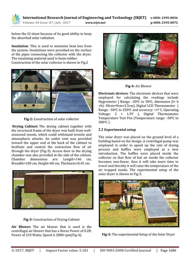Design, Fabrication and Performance Evaluation of an Indirect Solar Dryer for Drying ...
