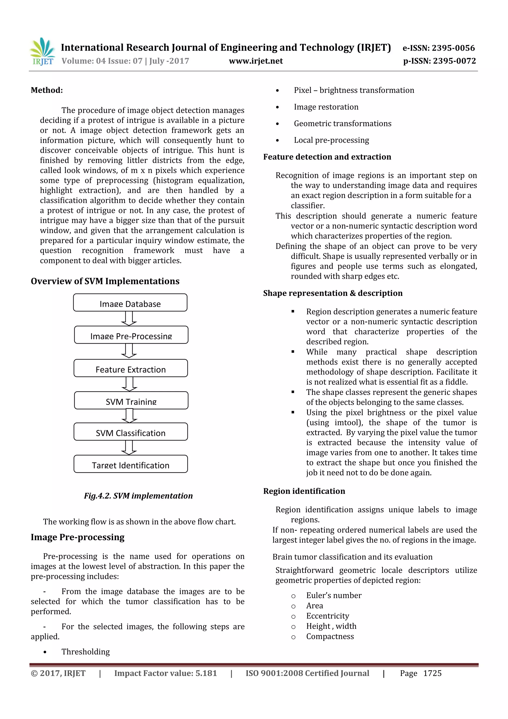 Brain Tumor Classification using Support Vector Machine | PDF