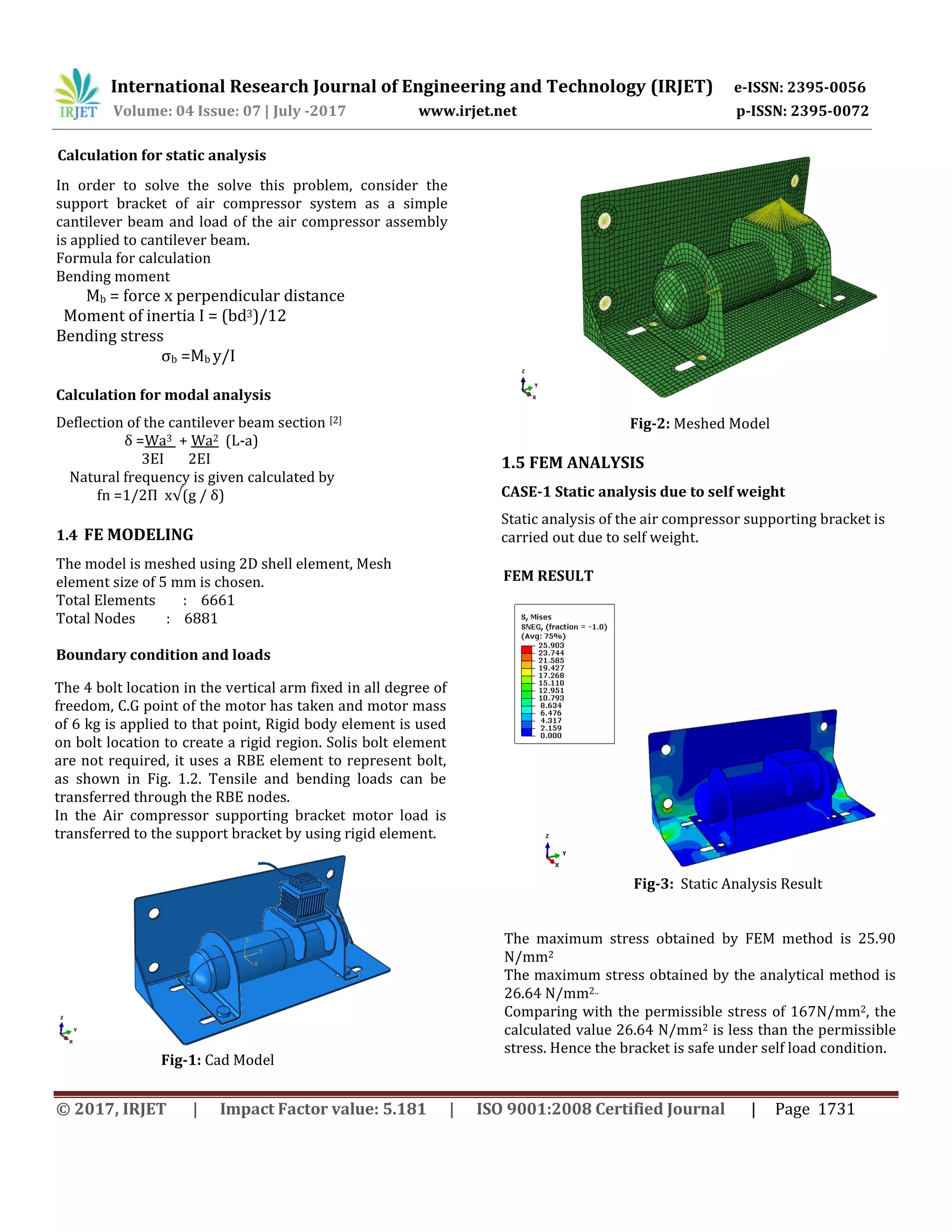 Modal analysis of Support bracket for air compressor system | PDF | Physics | Science