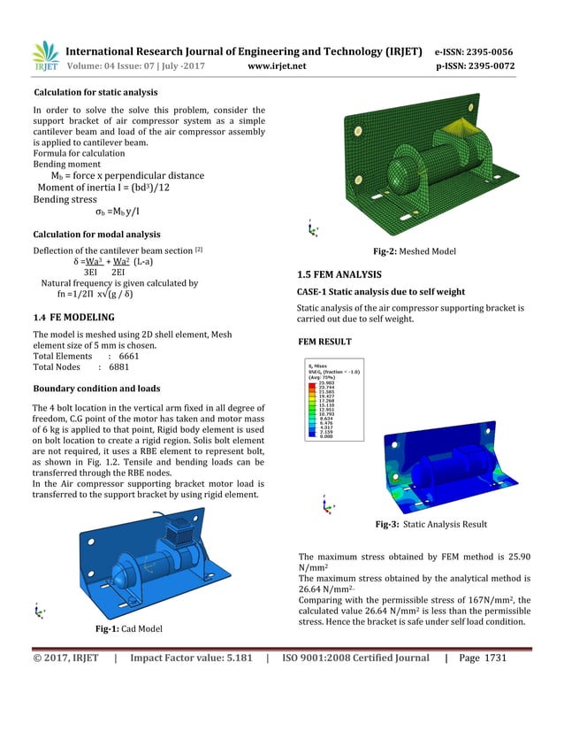 Modal analysis of Support bracket for air compressor system | PDF
