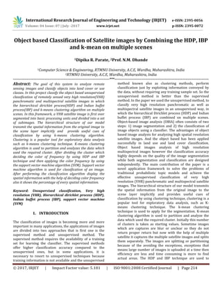 Object based Classification of Satellite Images by Combining the HDP, IBP and k-mean on Multiple ...