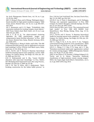 Object based Classification of Satellite Images by Combining the HDP, IBP and k-mean on Multiple ...