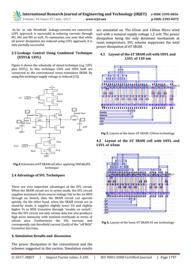 Characterization of 6T CMOS SRAM in 65nm and 120nm Technology using Low ...