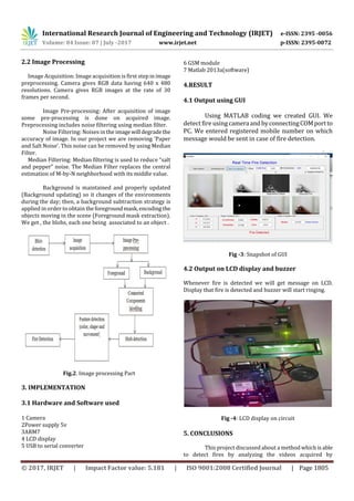 Fire Detection based on Color, Shape and Motion | PDF