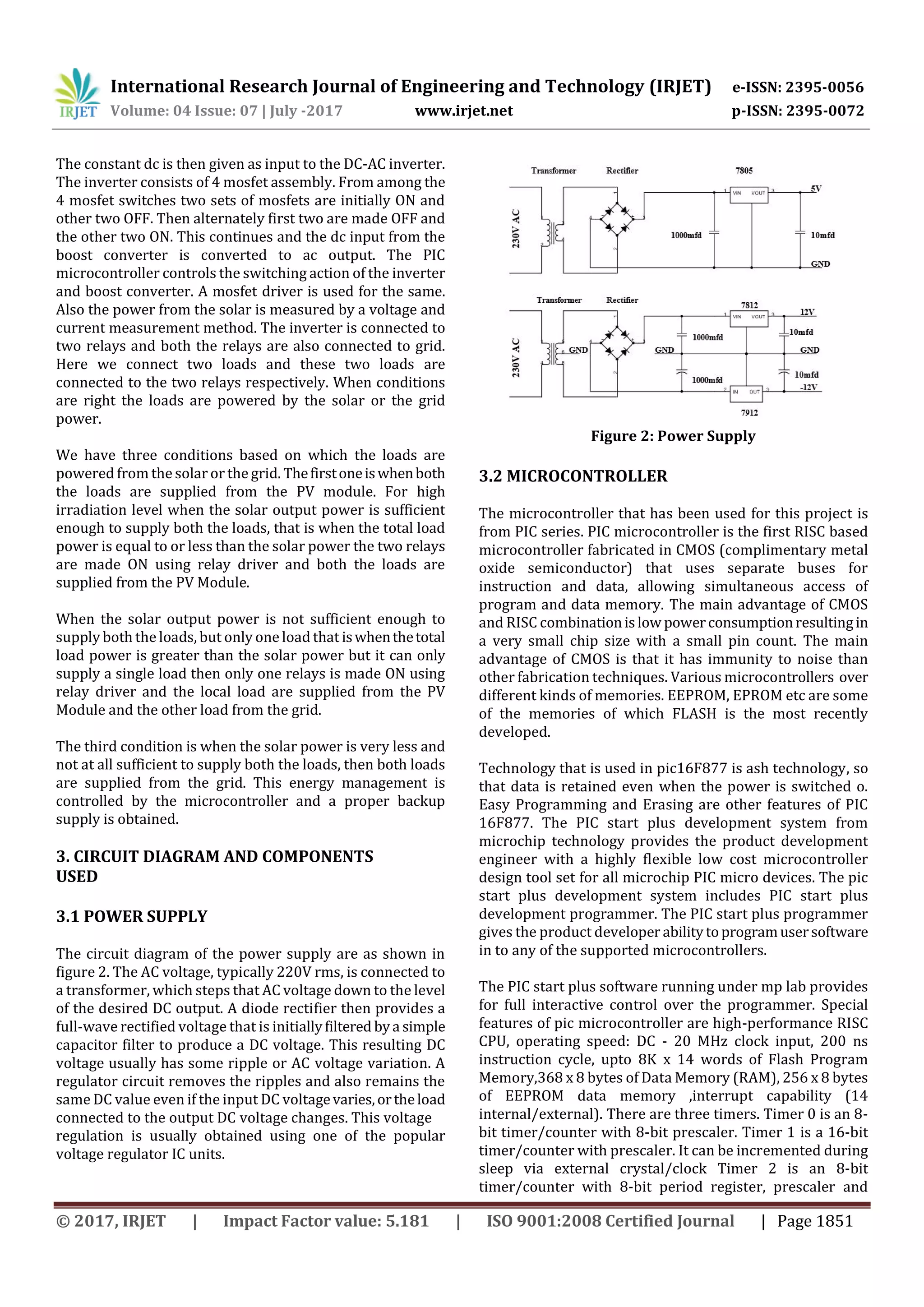 Grid Connected Photovoltaic System with Energy Management Scheme | PDF