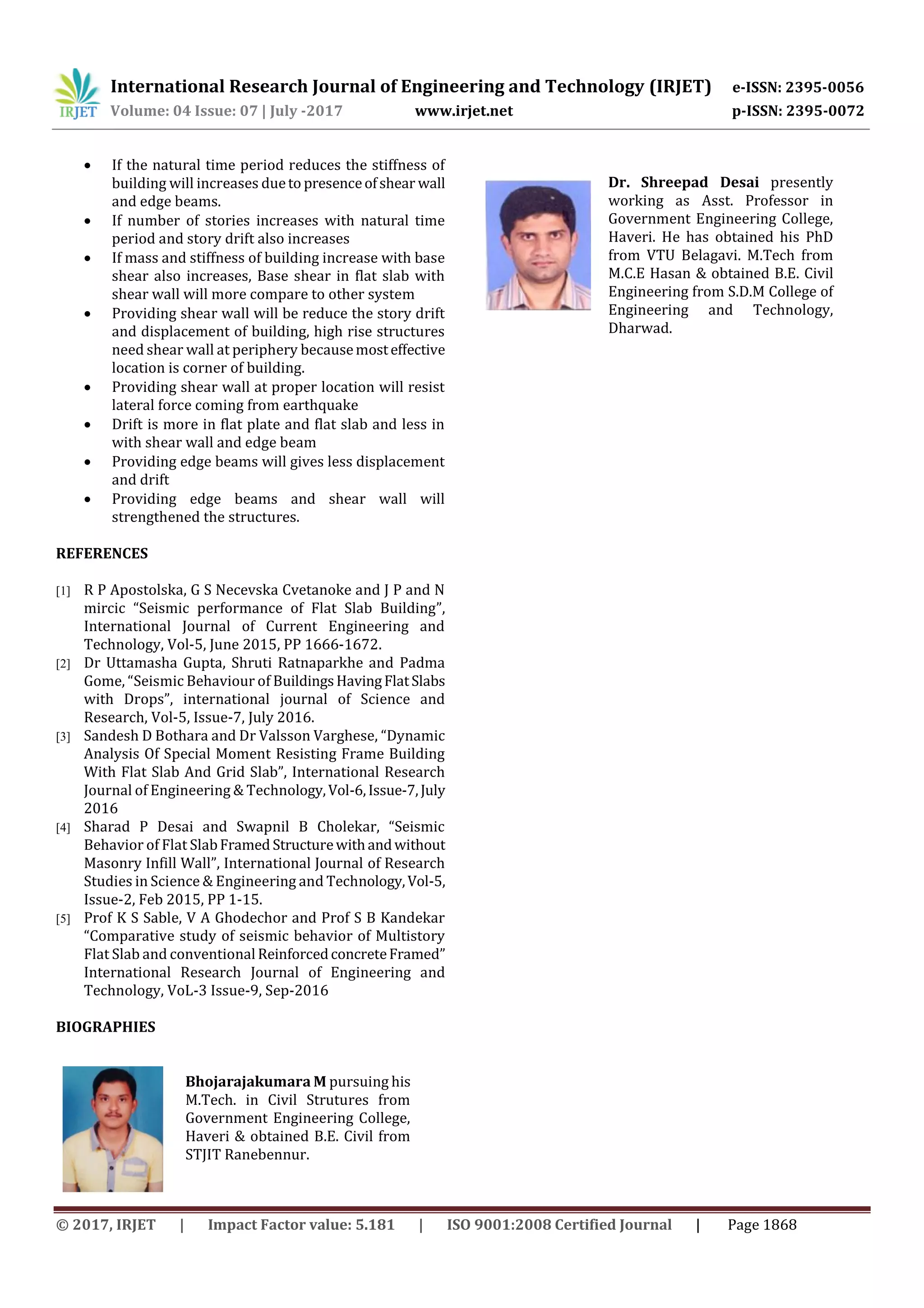Seismic Performance of Flat Slab Structures Under Static and Dynamic Loads | PDF