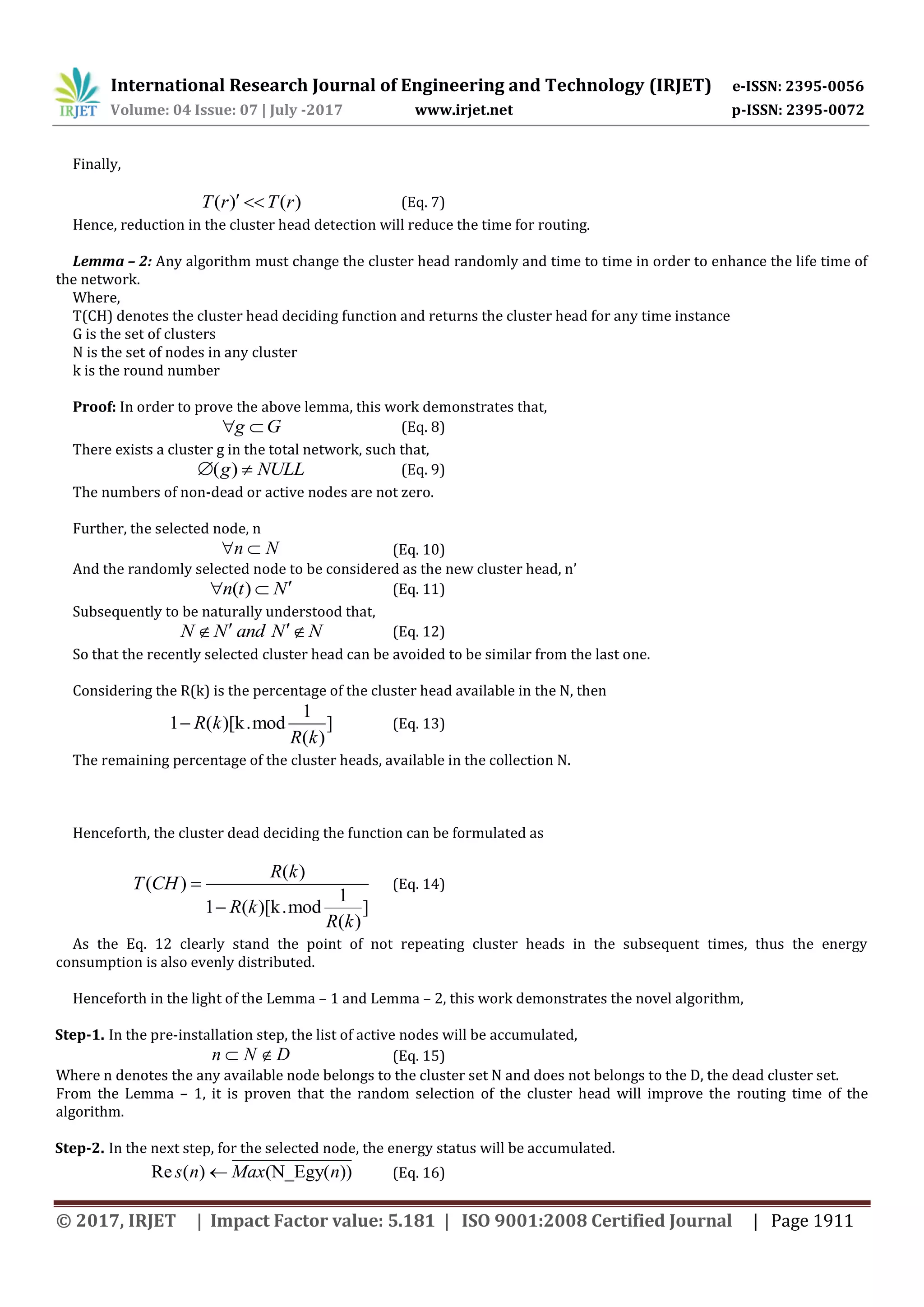 A Novel Route Optimized Cluster Based Routing Protocol For Pollution Controlling Network