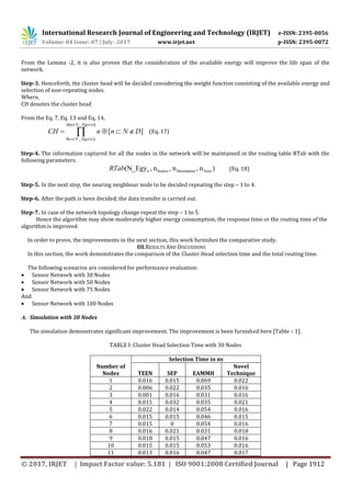 A Novel Route Optimized Cluster Based Routing Protocol for Pollution Controlling Network ...