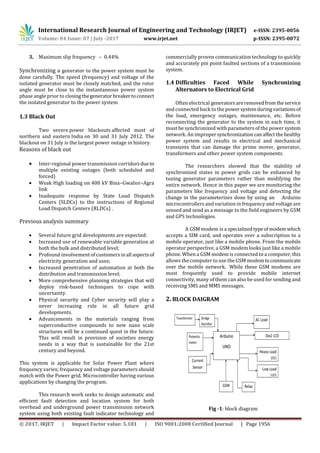 Detection of Power Grid Synchronization Failure on Sensing Frequency and Voltage Beyond ...