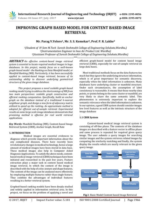 Improving Graph Based Model for Content Based Image Retrieval | PDF