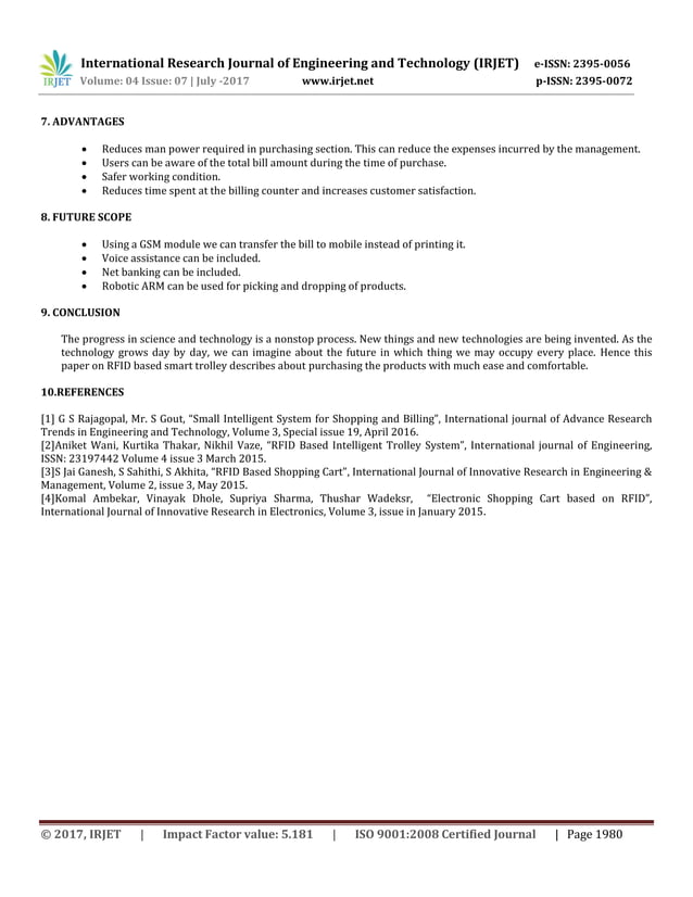 RFID Based Smart Trolley for Supermarket Automation | PDF